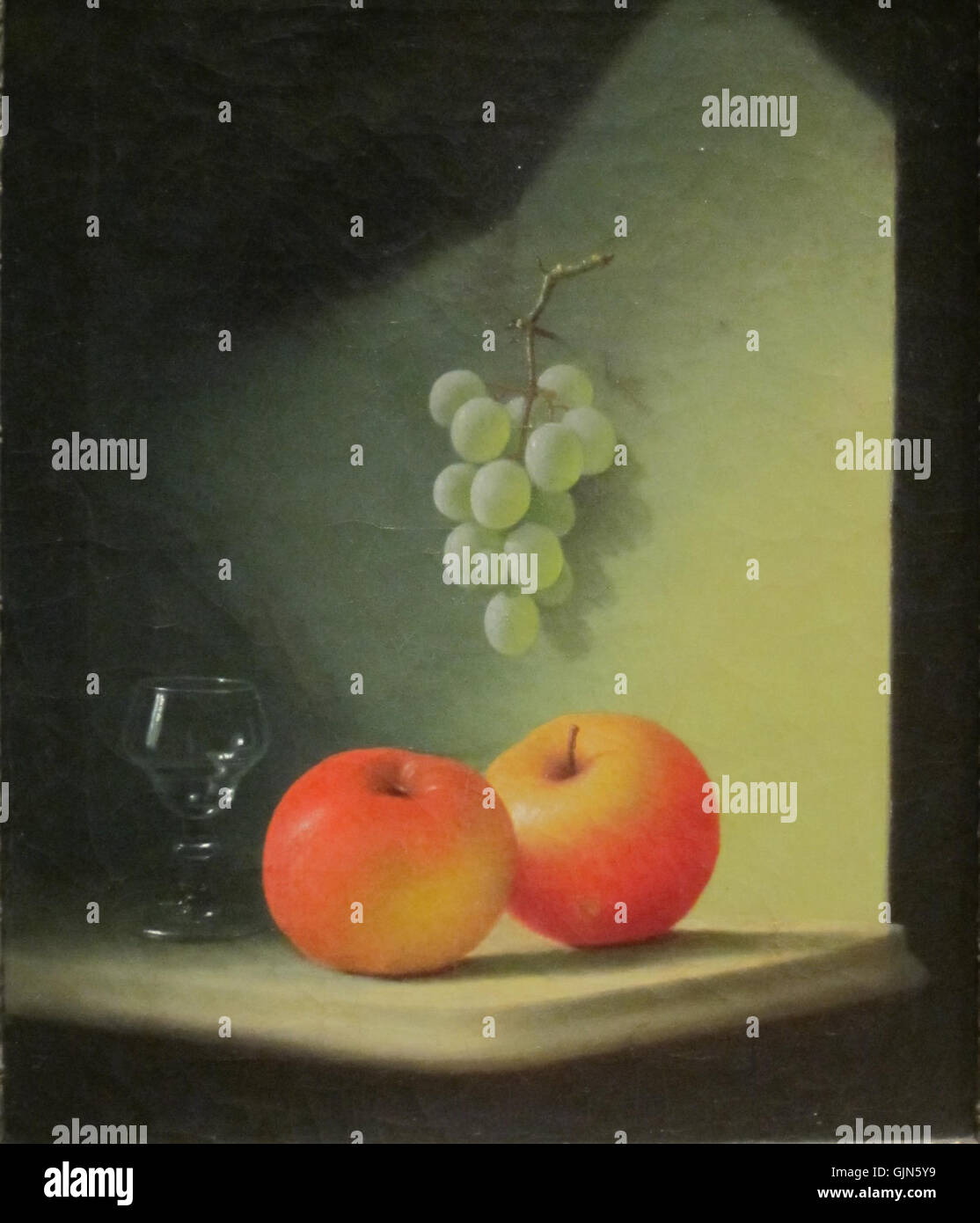 A still life painting by Edward Edmondson, Jr., depicting apples and ...