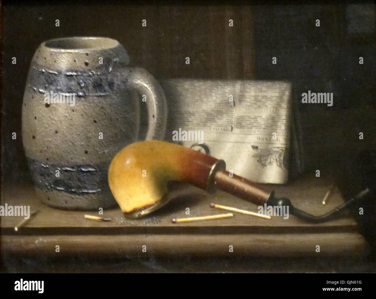'Still Life with Pipe and Mug' by William Michael Harnett is a ...