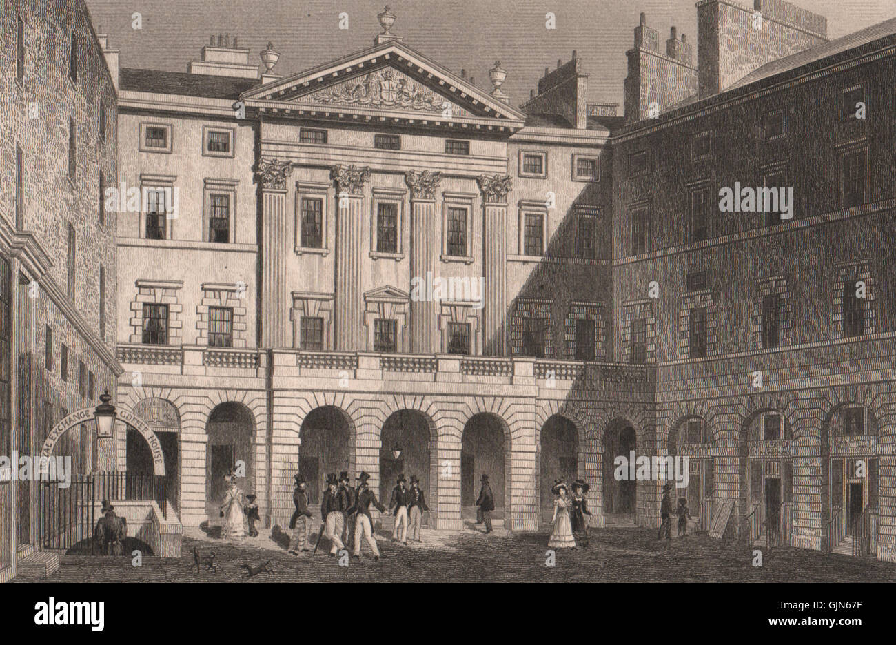 EDINBURGH. Royal Exchange, High Street. Edinburgh City Chambers. SHEPHERD, 1833 Stock Photo - Alamy