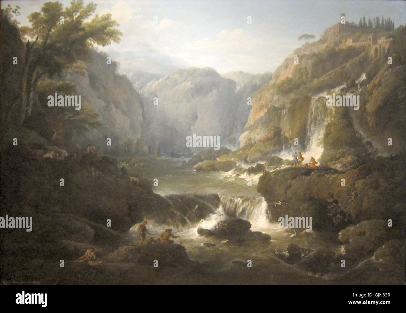 'The Waterfalls at Tivoli,' painted by Claude Joseph Vernet in 1737, is ...