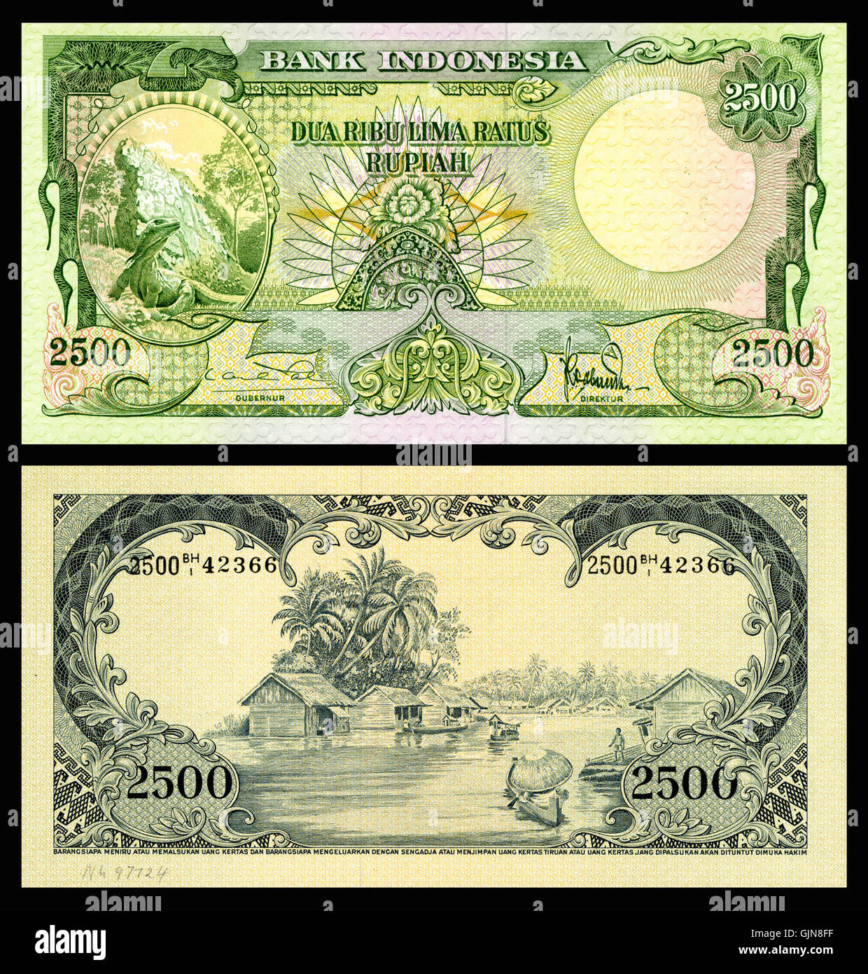 The IND 54a Bank Indonesia 2500 Rupiah (1957) is a historical banknote ...