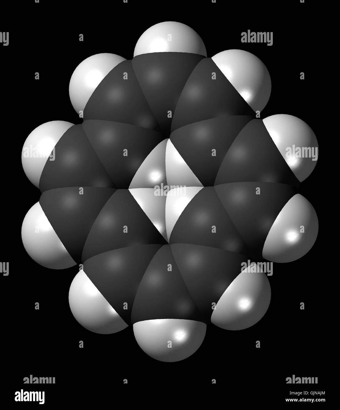 This 3D model representation of Annulene (C6H6) shows the molecular ...