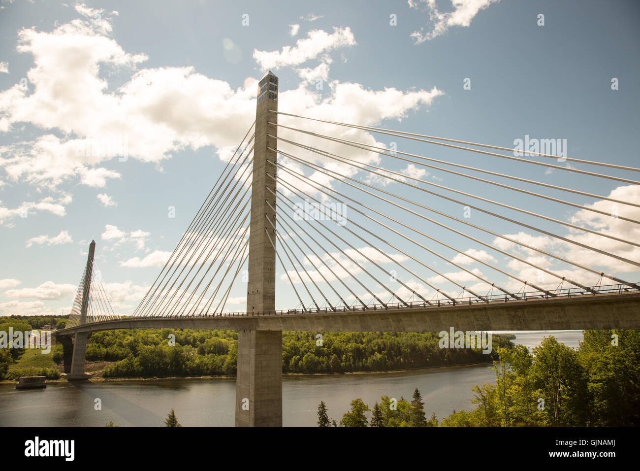 Waldo-Hancock Bridge over the Penobscot River in Maine Stock Photo - Alamy