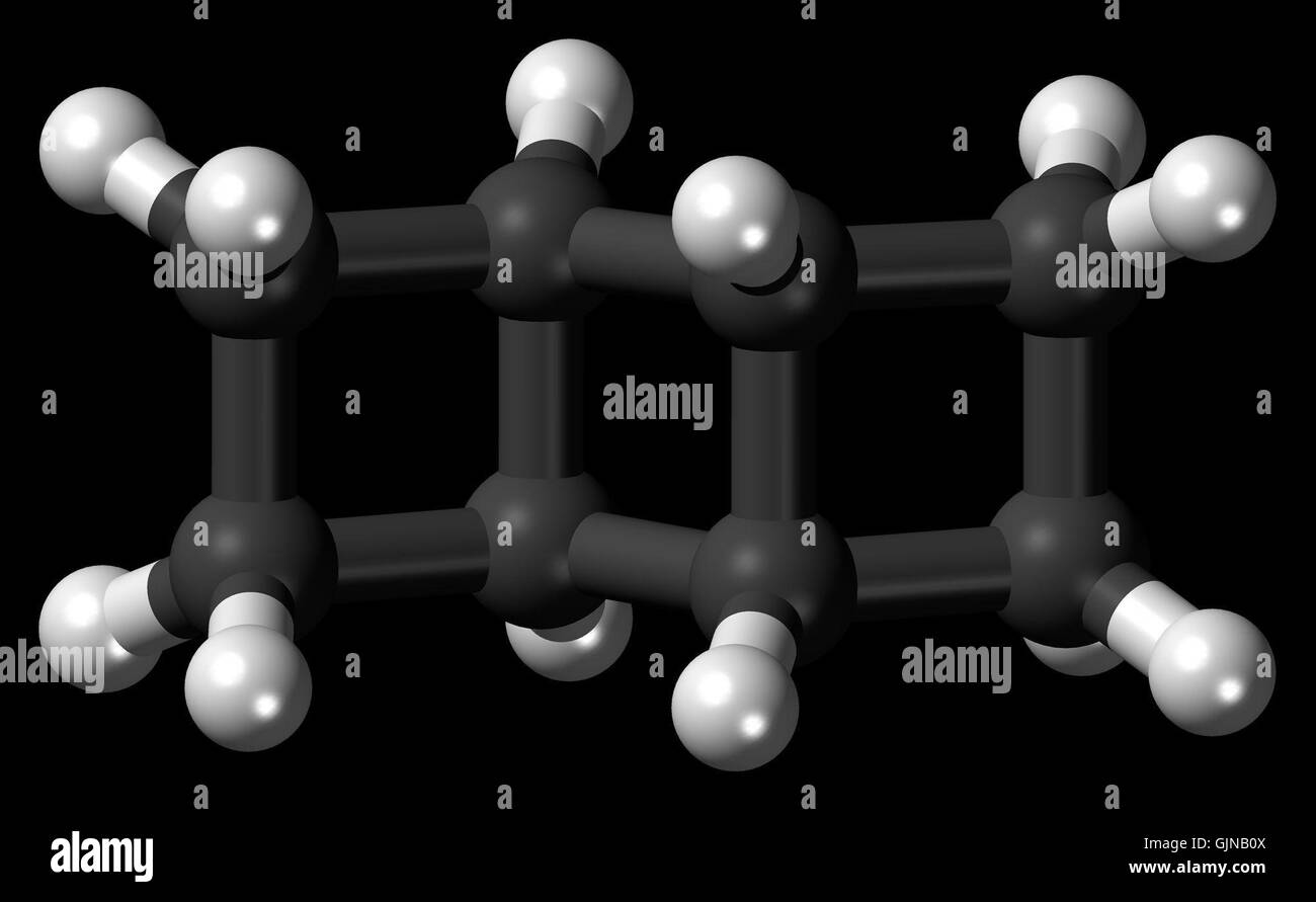 This scientific illustration depicts a ladderane molecule ball ...