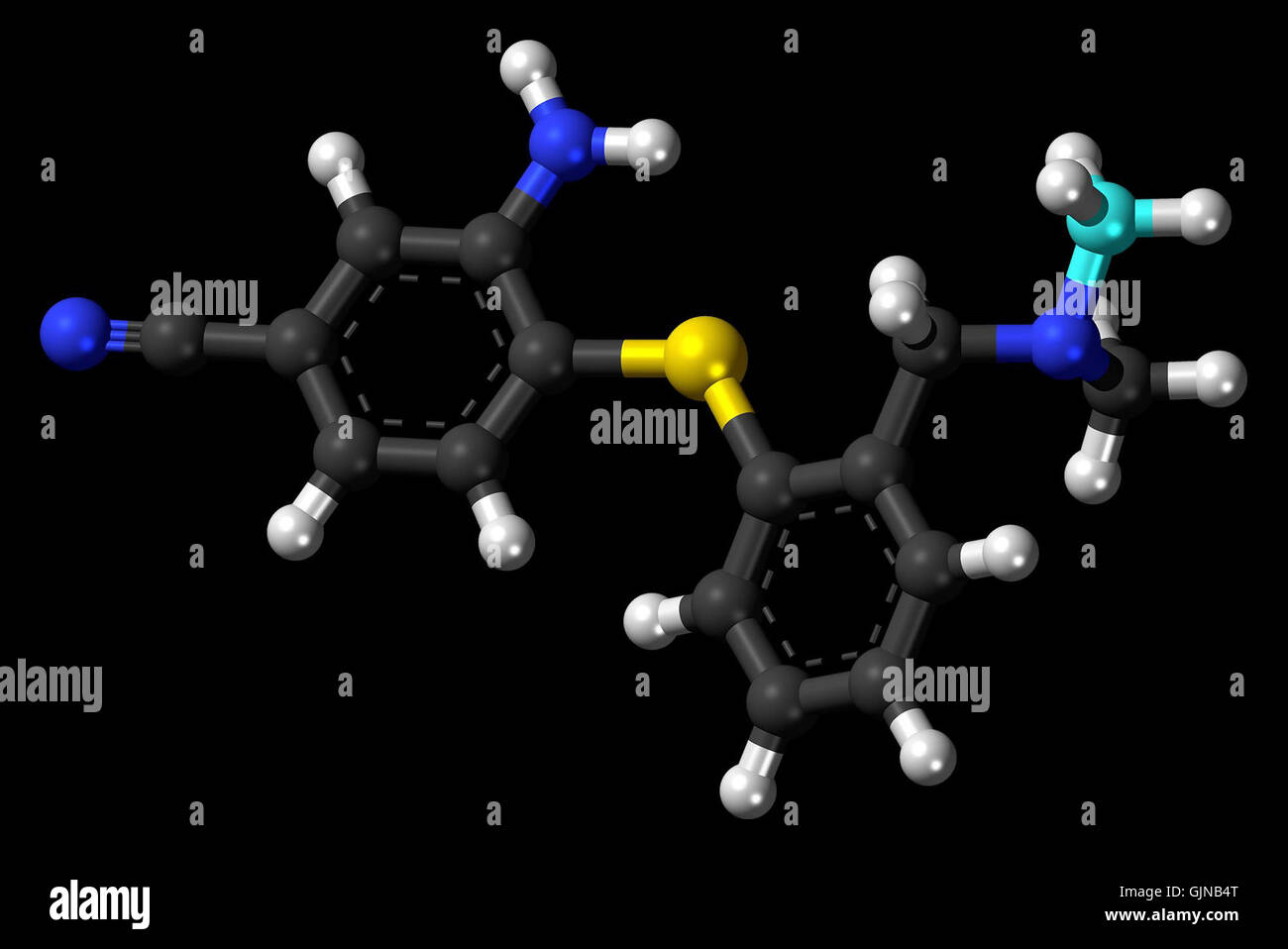The (C 11)DASB molecule ball represents a molecular model of the DASB ...