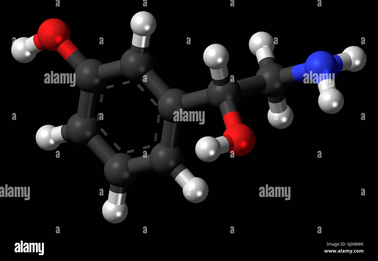 The molecular structure of Norfenefrine, a compound used in medical ...