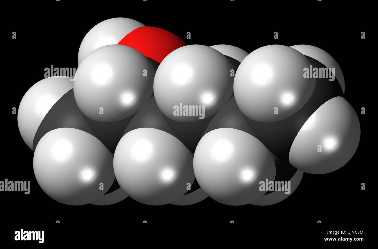 The 'Hexan 2 ol 3D spacefill' model is a molecular structure ...