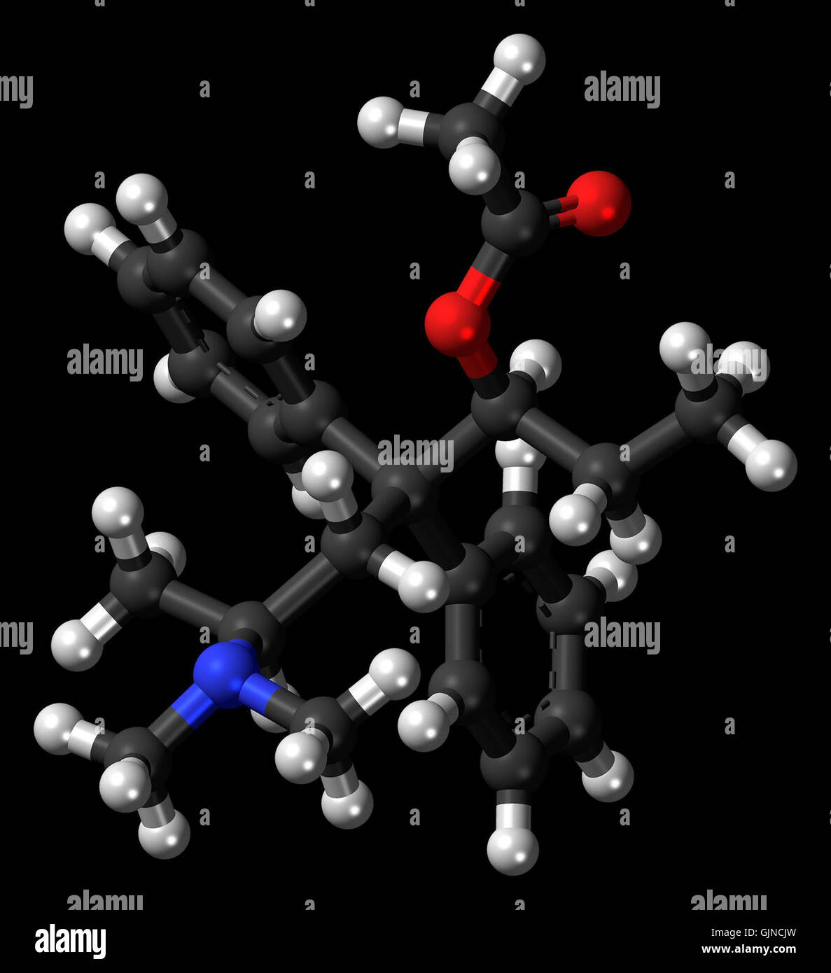 This image illustrates the molecular structure of Alphacetylmethadol, a ...
