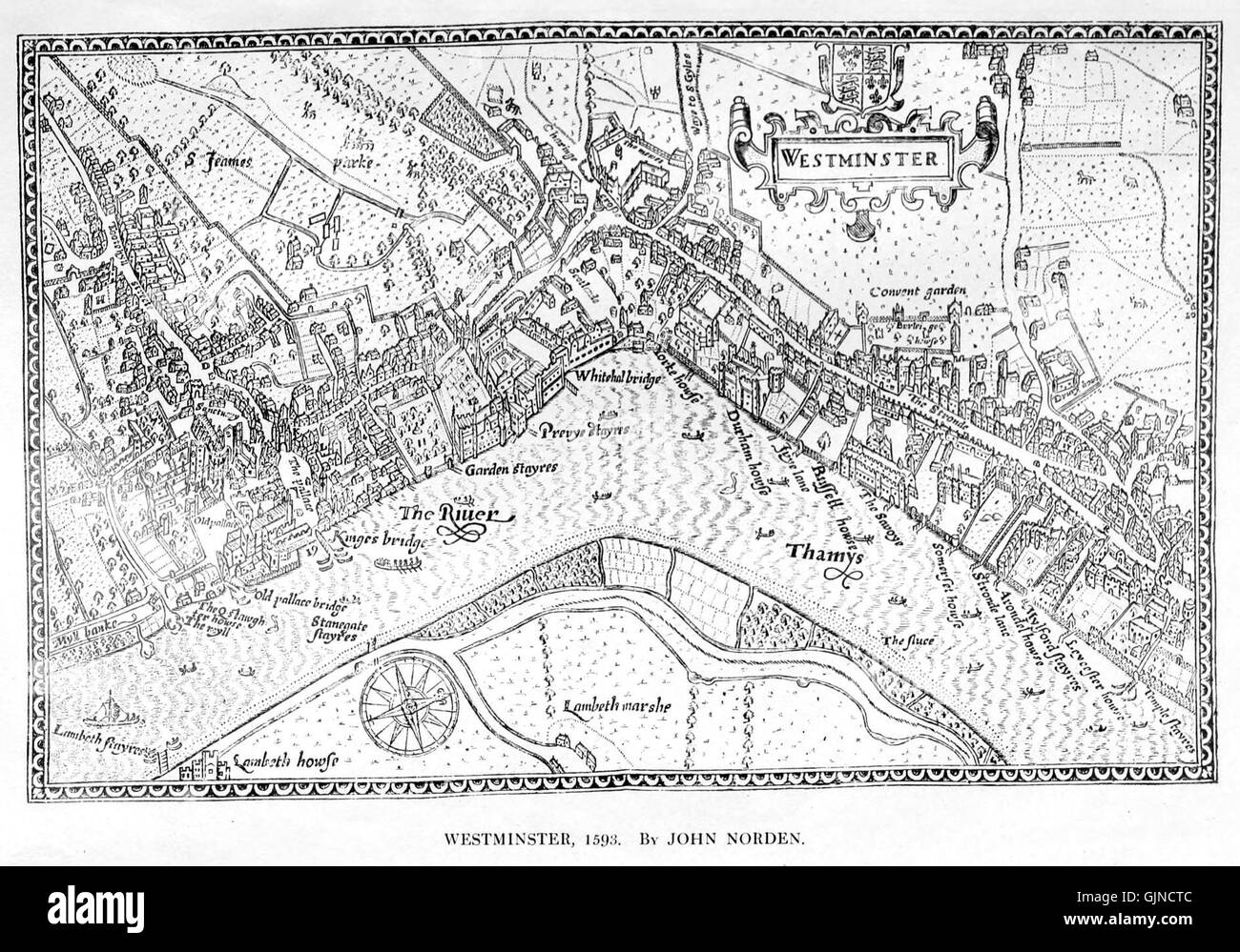 A historical map of Old London, specifically focusing on the ...