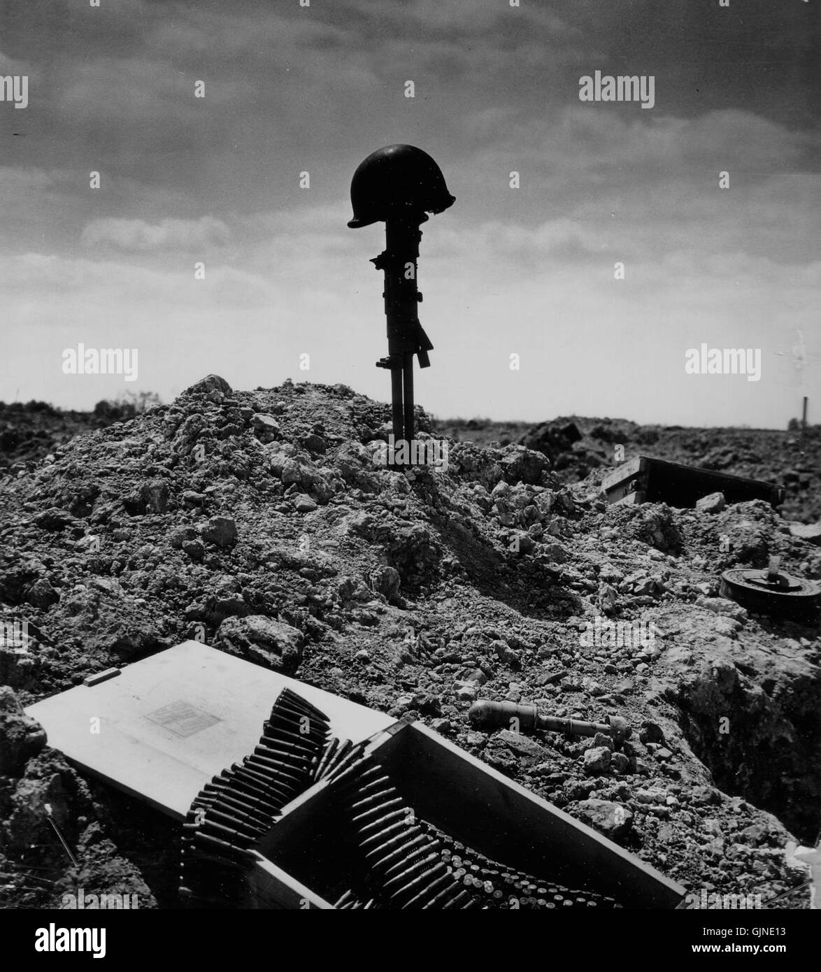 This artwork titled 'Mort Debarquement' focuses on the theme of death ...