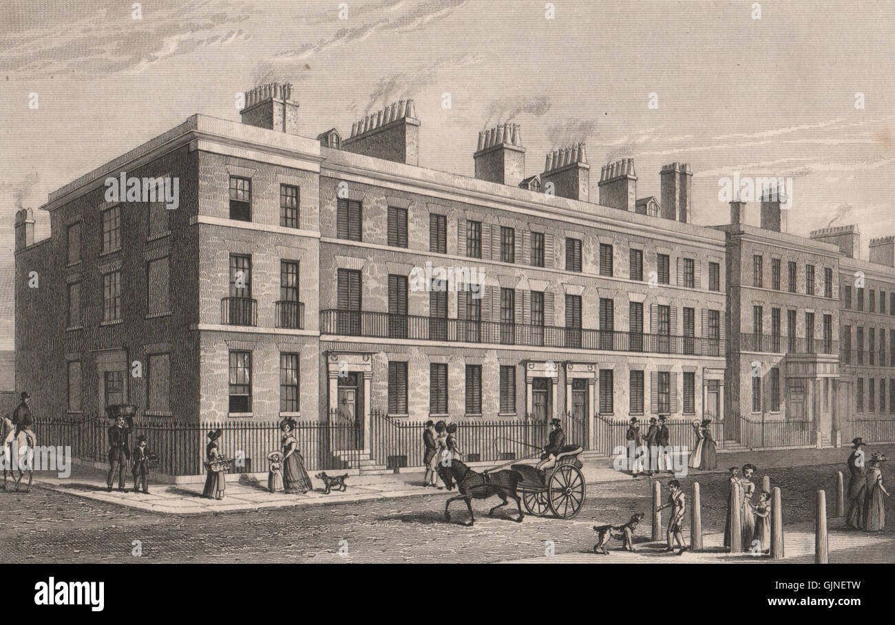 Abercromby Square, now University of Liverpool. PYNE, antique print ...