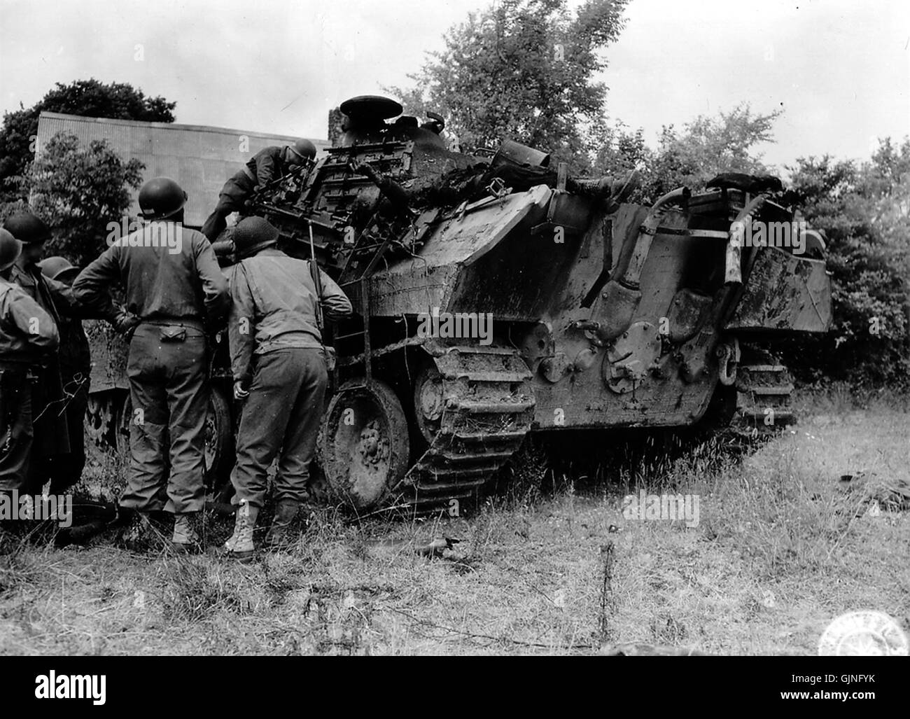 The 'Panther Wreck Normandy' refers to the wreckage of a German Panther ...