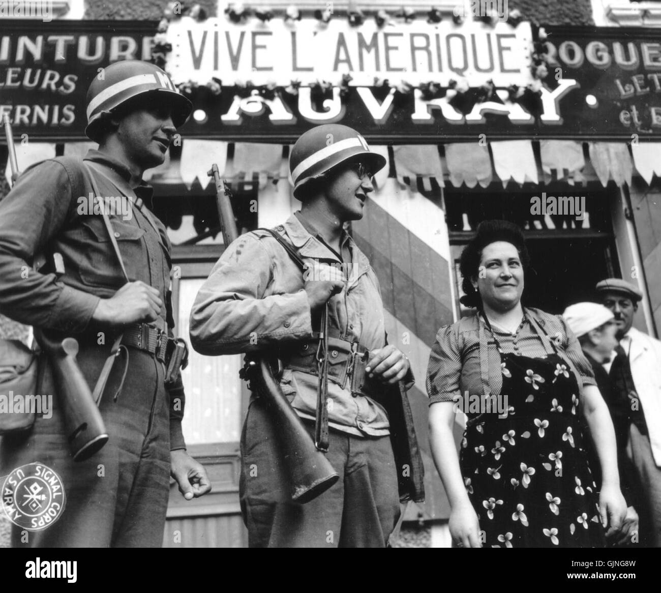 A photograph taken in Molay-Littry, France, on April 4, 1944 ...