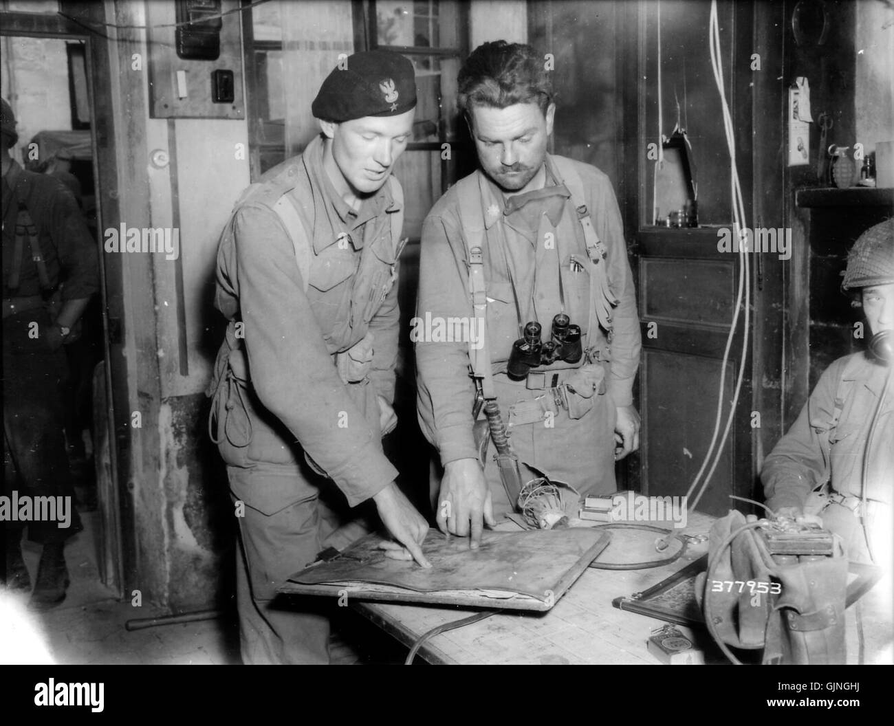 This photograph captures a Polish officer from the 1st Armored Division ...