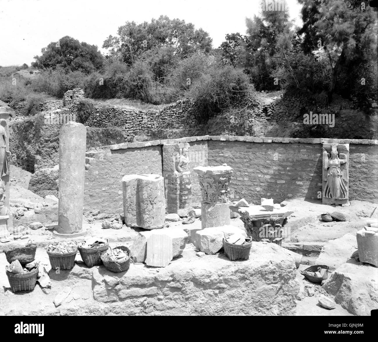 This photograph captures the ruins at Askalon, a historic site in ...