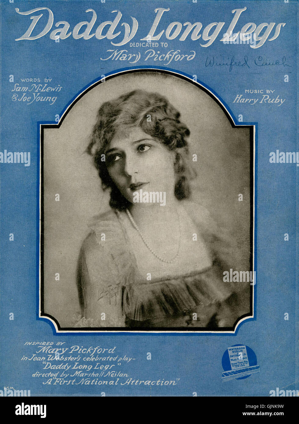 The 1919 sheet music cover for 'Daddy Long Legs', a popular musical ...