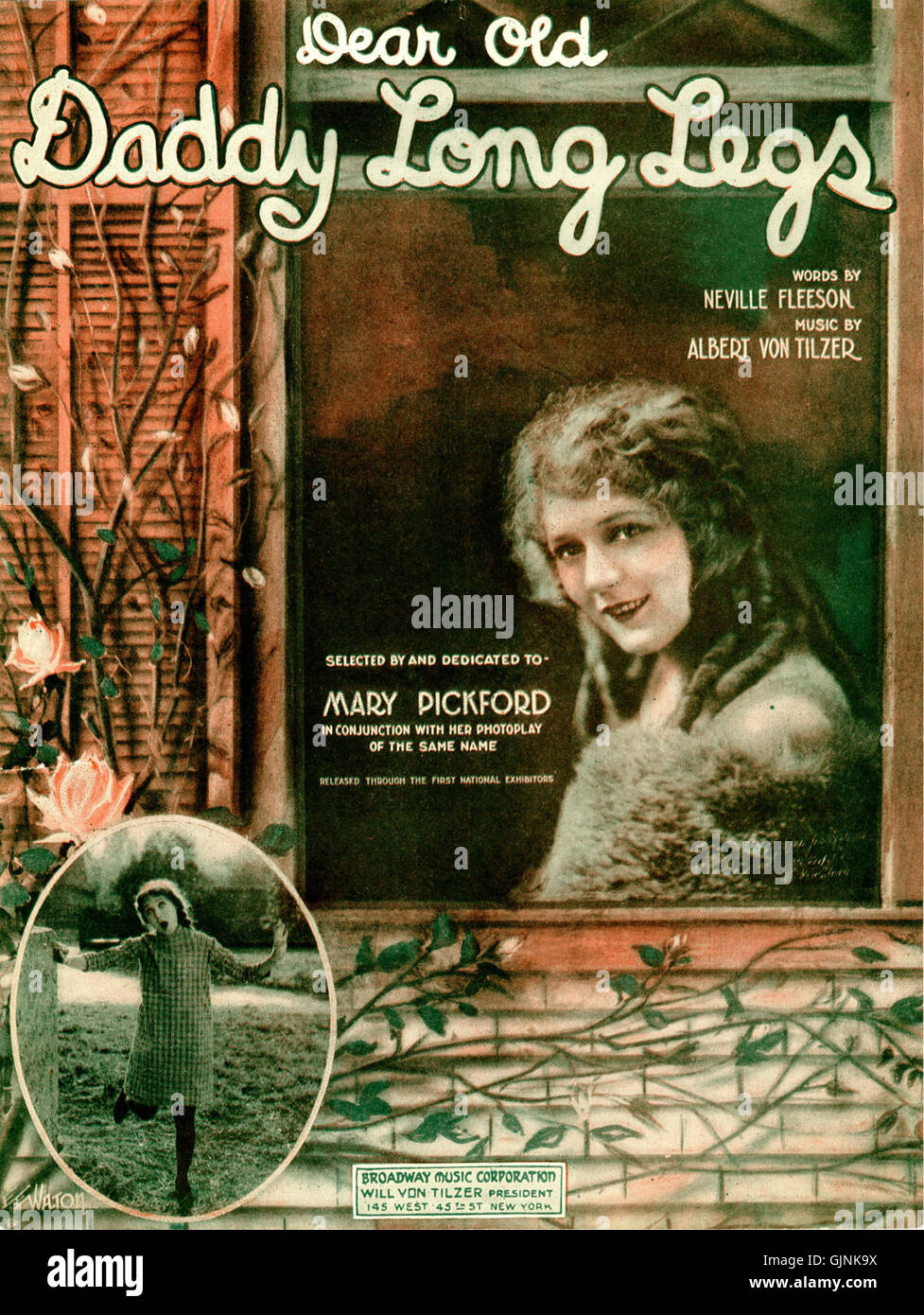 This sheet music cover for Dear Old Daddy Long Legs (1919) features a ...