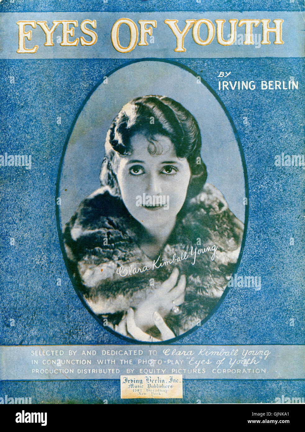 The sheet music cover for 'Eyes of Youth' (1919) features art and ...