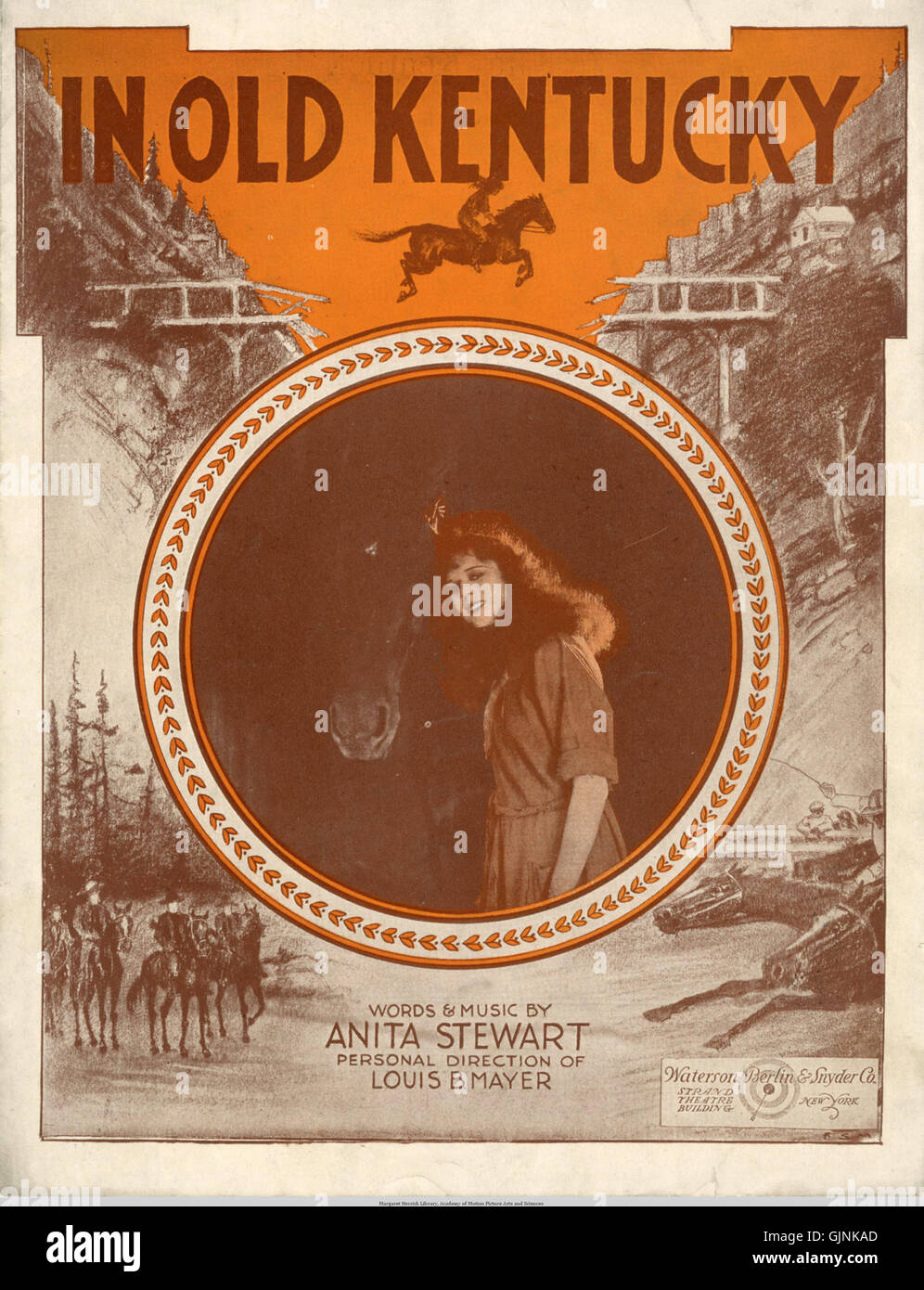 The sheet music cover for 'In Old Kentucky,' a popular song from 1919 ...