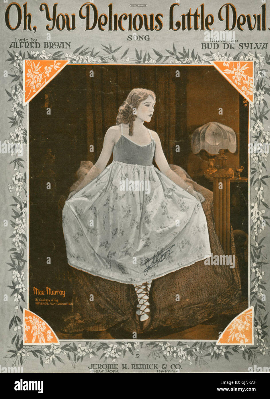 Sheet music cover OH YOU DELICIOUS LITTLE DEVIL SONG (1919 Stock Photo ...