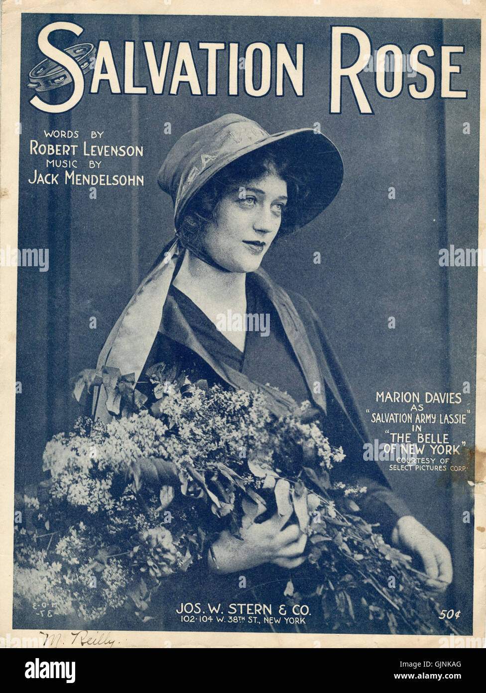 The sheet music cover for 'Salvation Rose' (1919), a musical piece ...
