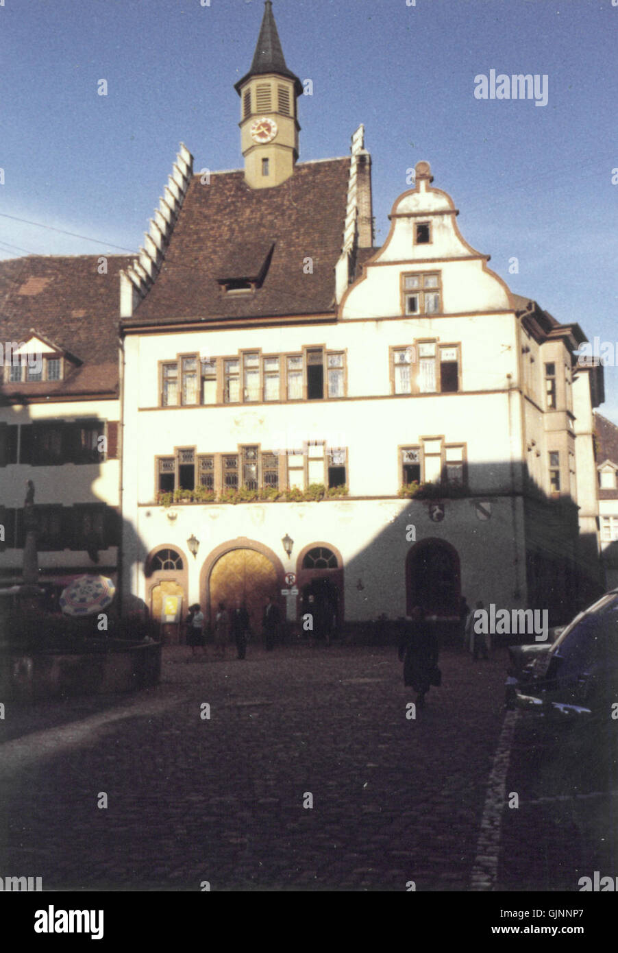 A photograph from 1961, depicting Staufen, a historic town in Germany ...