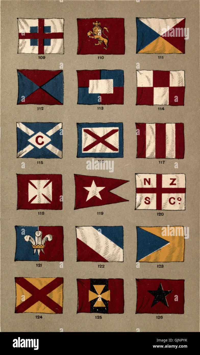 This plate features a representation of various national flags from ...