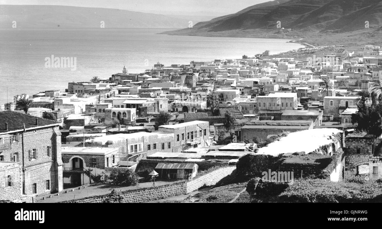 This image captures the city of Tiberias and the surrounding Sea of ...