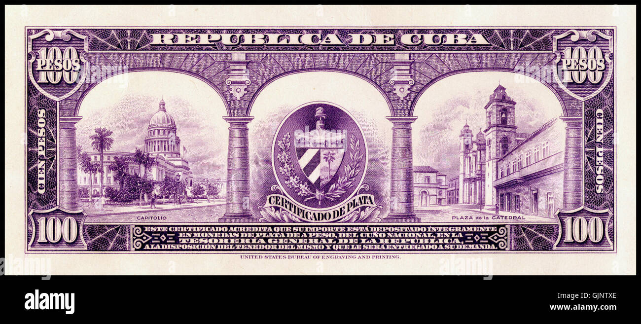 US BEP República de Cuba (color certified proof) 100 silver pesos ...