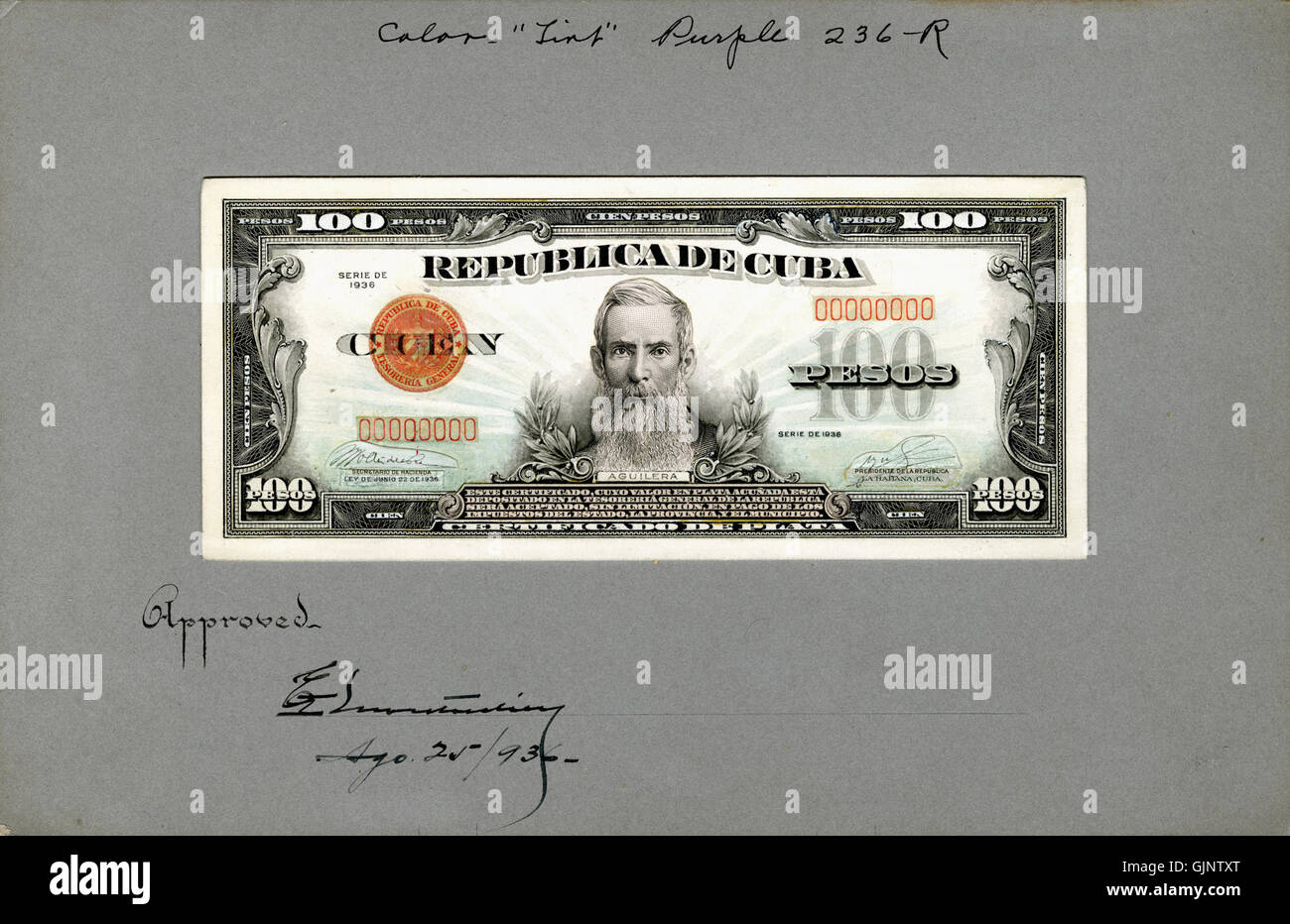 The 1936 progress proof of the 100 silver pesos from Cuba showcases ...