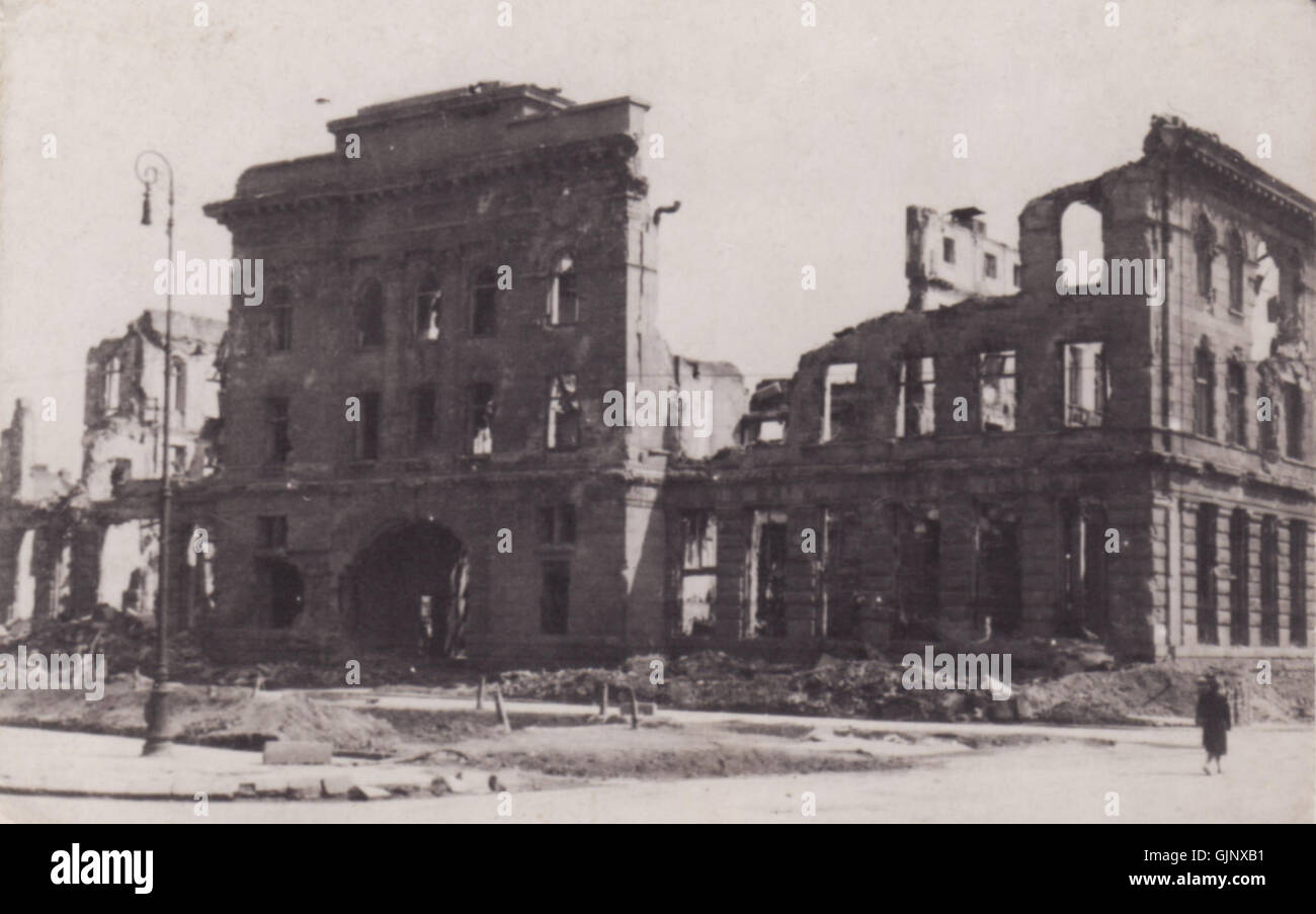 A photograph or map depicting Ulica Krolewska (Royal Street) in Warsaw ...
