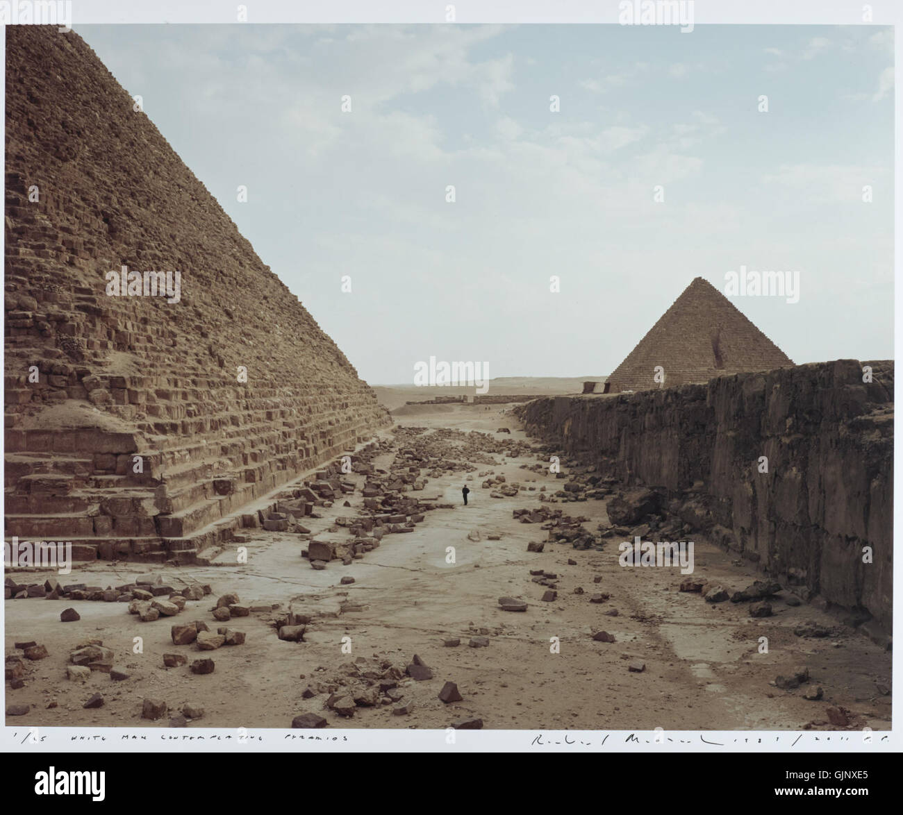 This artwork or photograph depicts a 'White Man' contemplating the ...