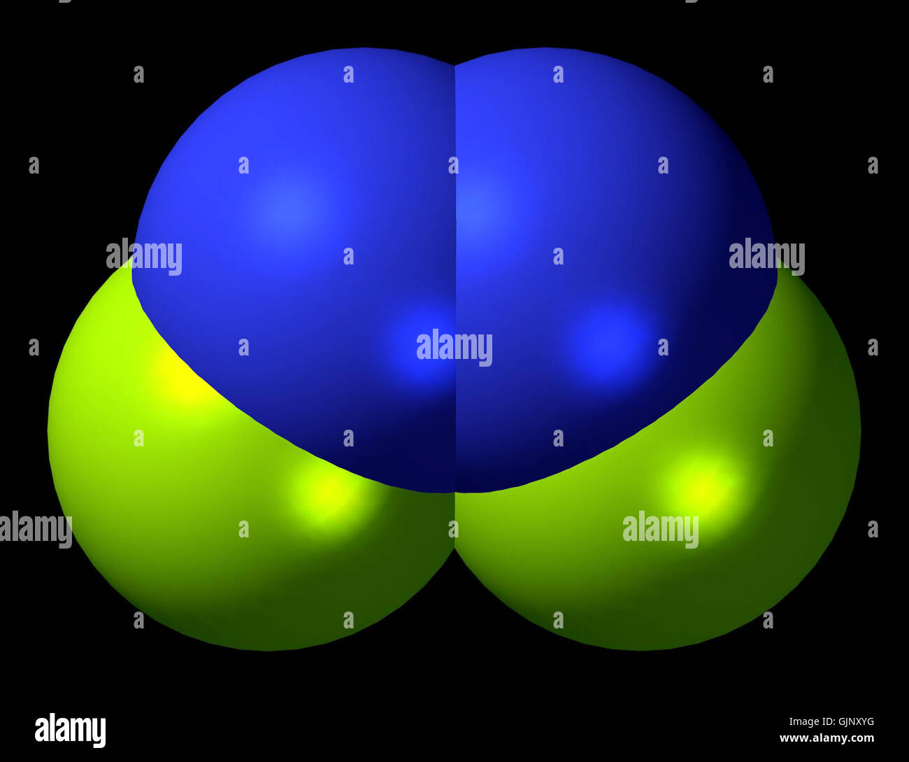 This entry refers to a 3D space-filling model of dinitrogen difluoride ...