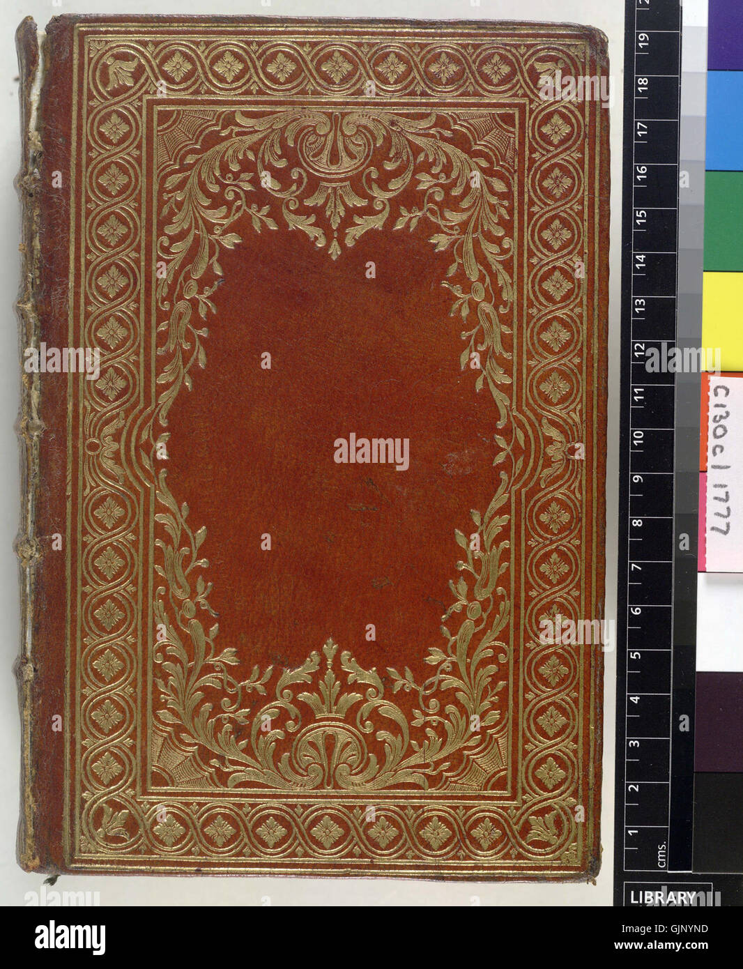 Upper cover of a royal almanac or calendar from 1777, reflecting the ...