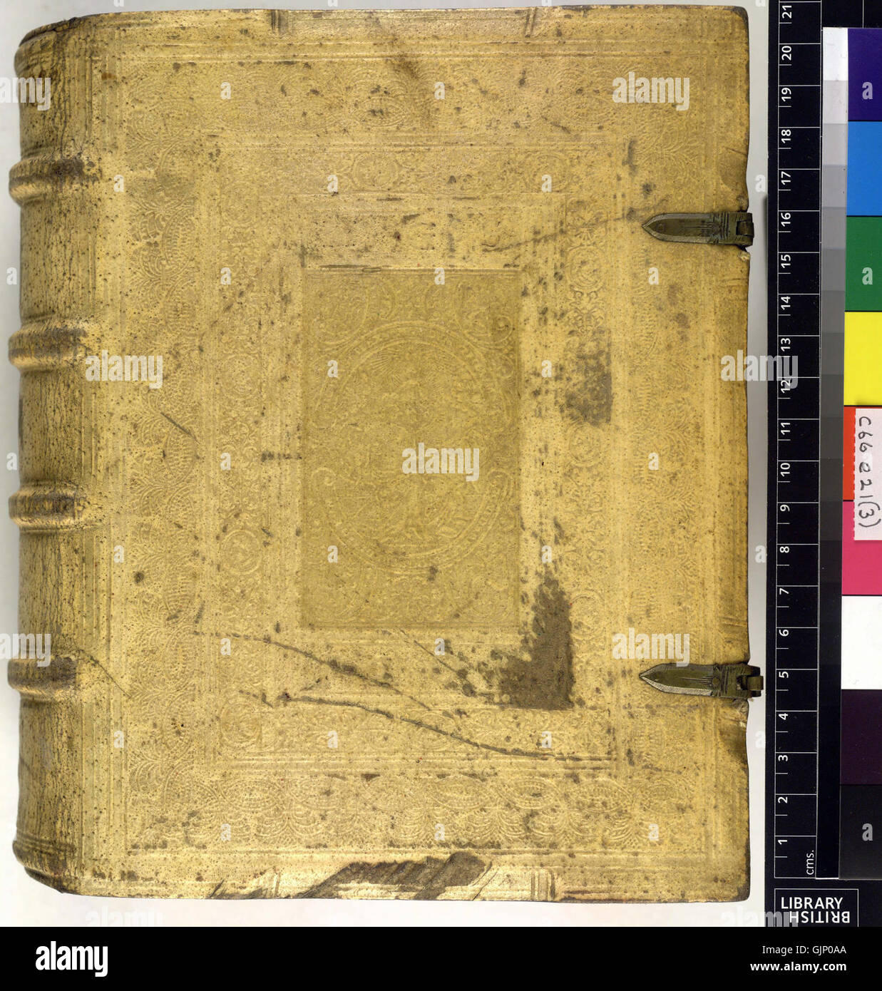 Upper cover of the 'Theologi Calvinistarum libri tres', a theological ...