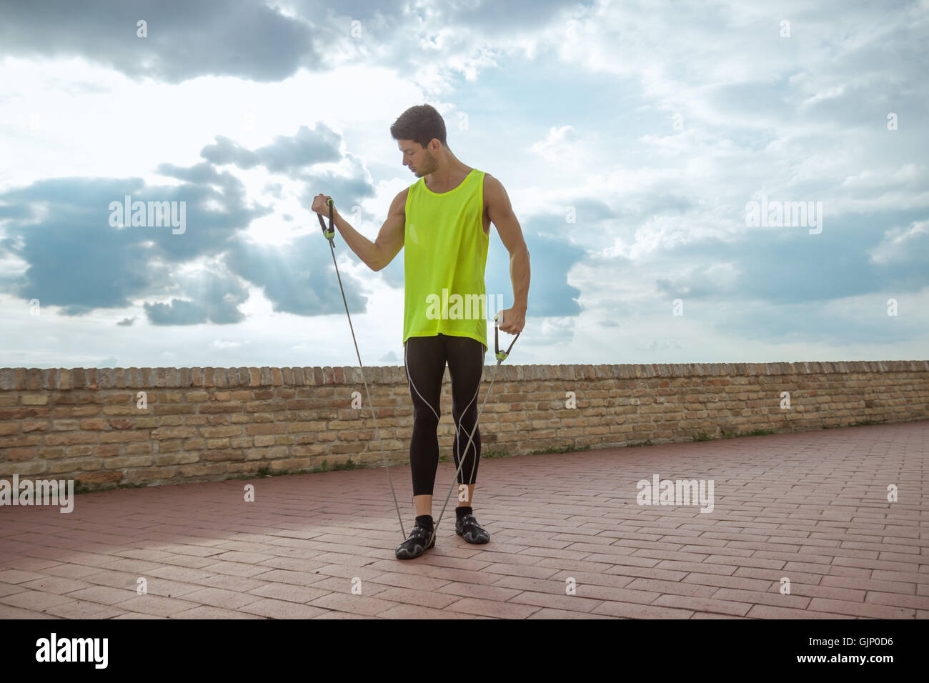 Training outdoors fit young hi-res stock photography and images - Alamy