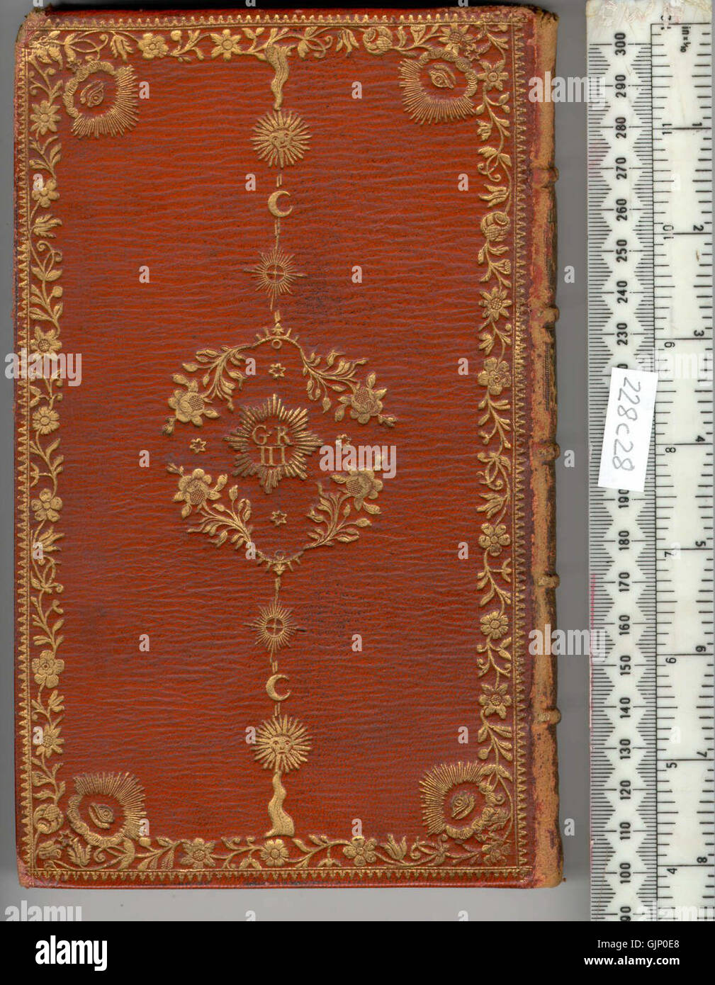 This reference indicates the lower cover of a historical object or ...