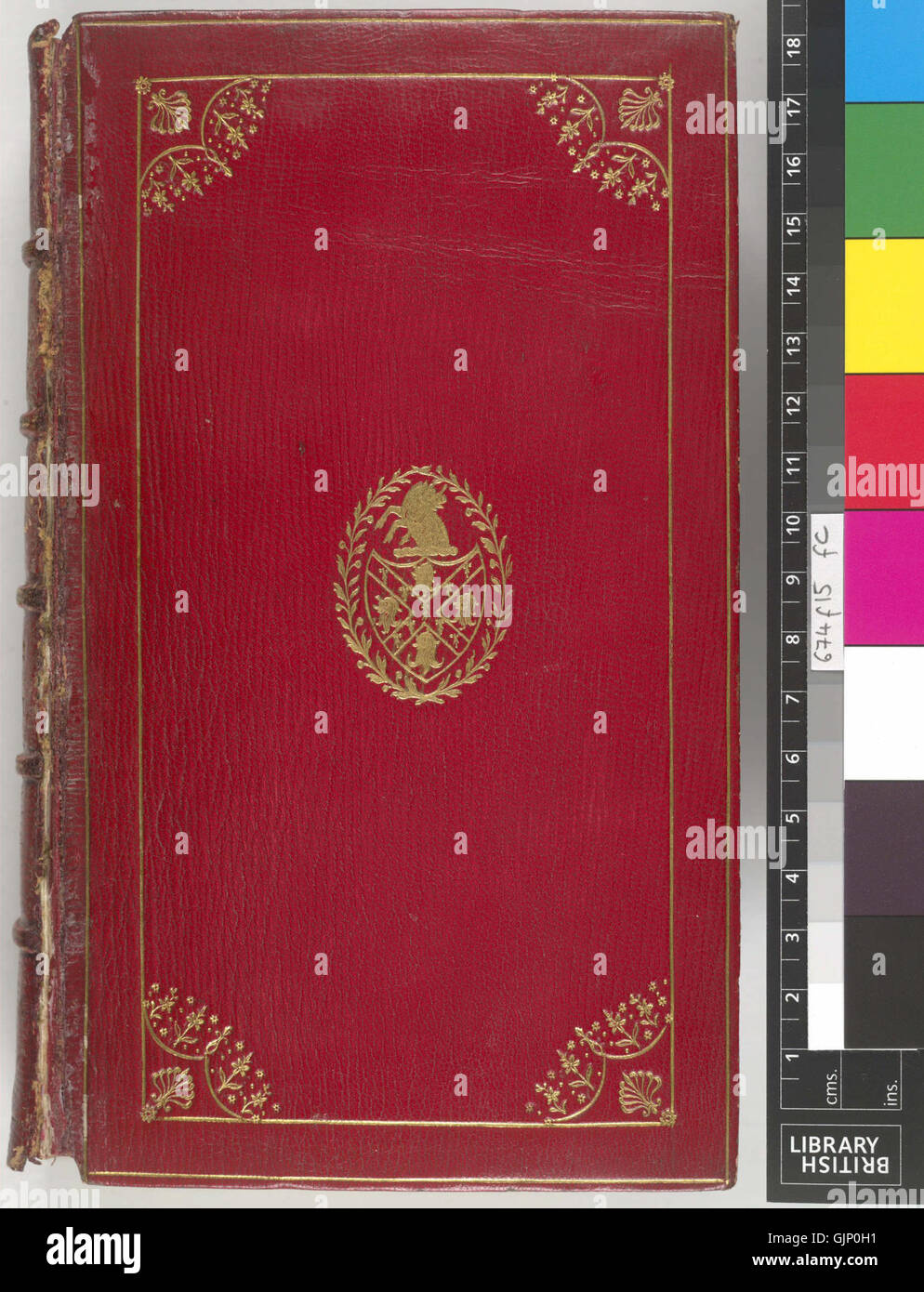 Upper cover of a historical document, labeled as 674f15, indicating its ...