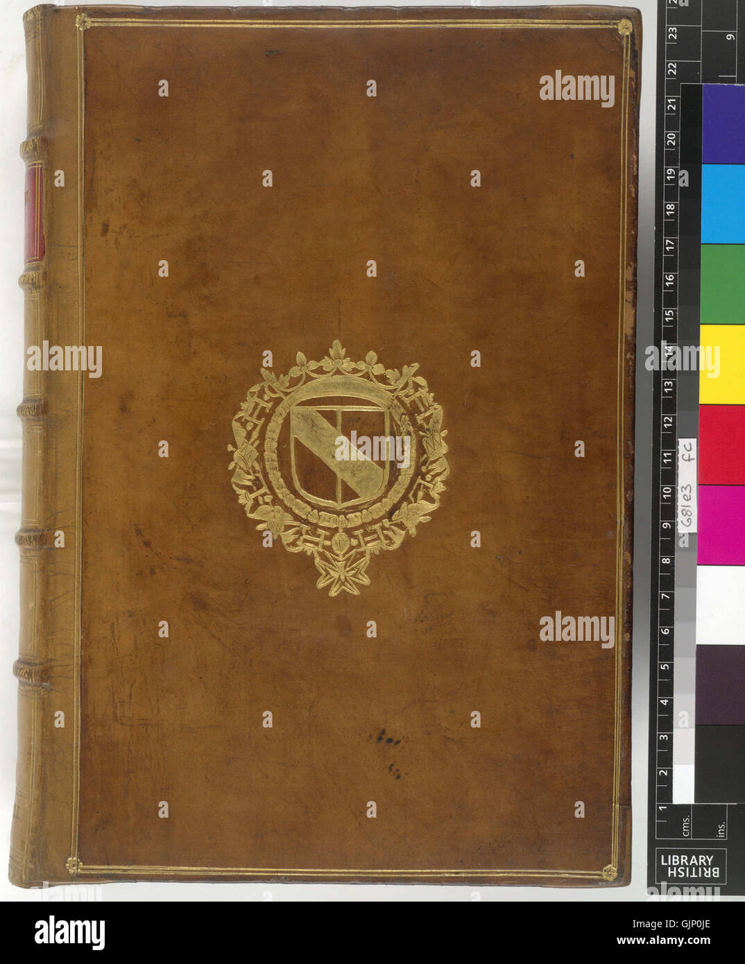 An image showing the upper cover of a document or book with detailed ...