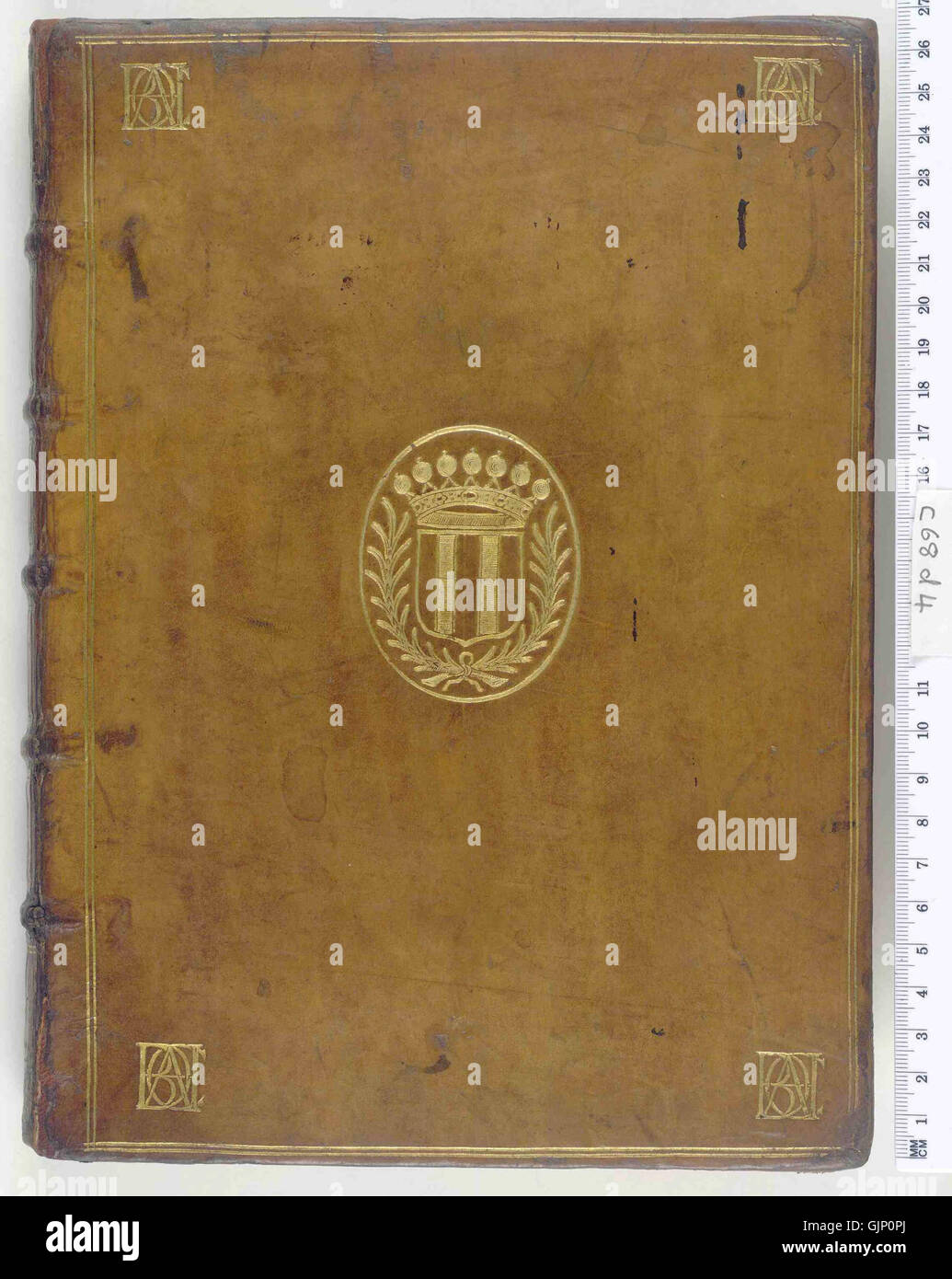 This upper cover (c68d4) belongs to a historical document or book ...