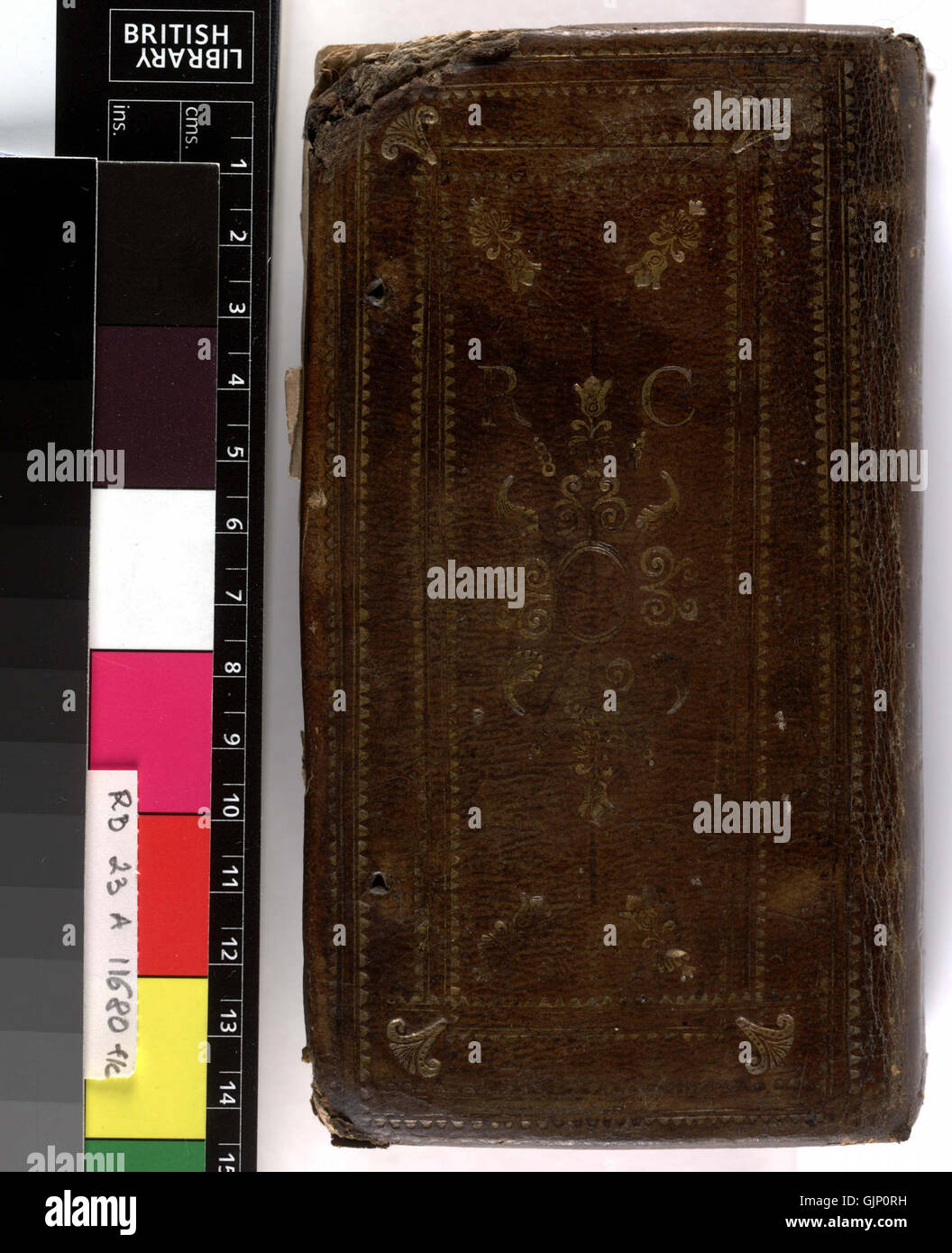 A reference to the upper cover of a book or manuscript cataloged as ...