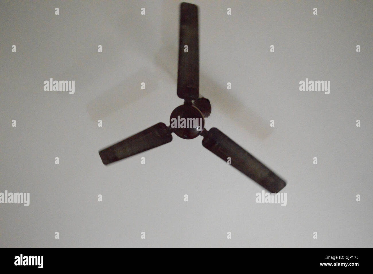 This image captures the motion of a rotating ceiling fan, shot at 640th ...