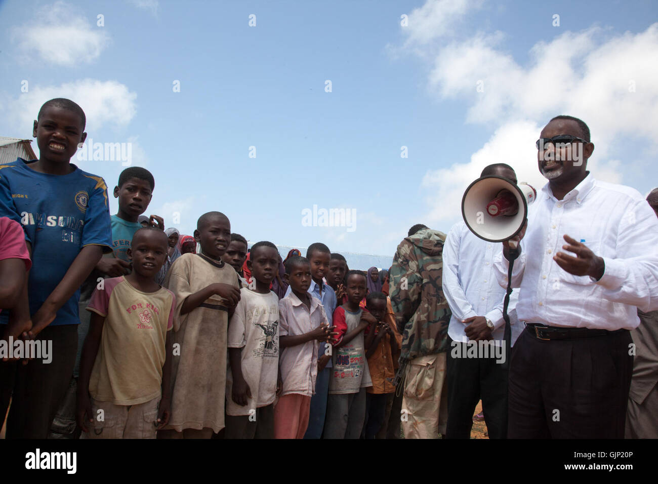 Photograph of the Mayor and President of Mogadishu opening a new market ...