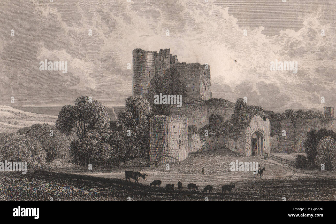 Saltwood Castle. Kent. SHEPHERD, antique print 1829 Stock Photo - Alamy