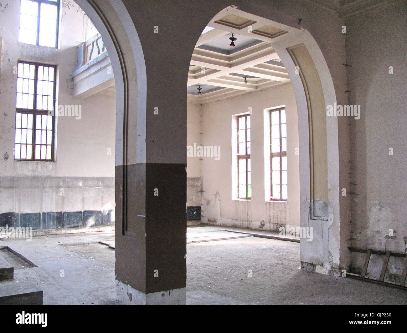 This photograph shows the Synagogue in Turda, Romania, a significant ...