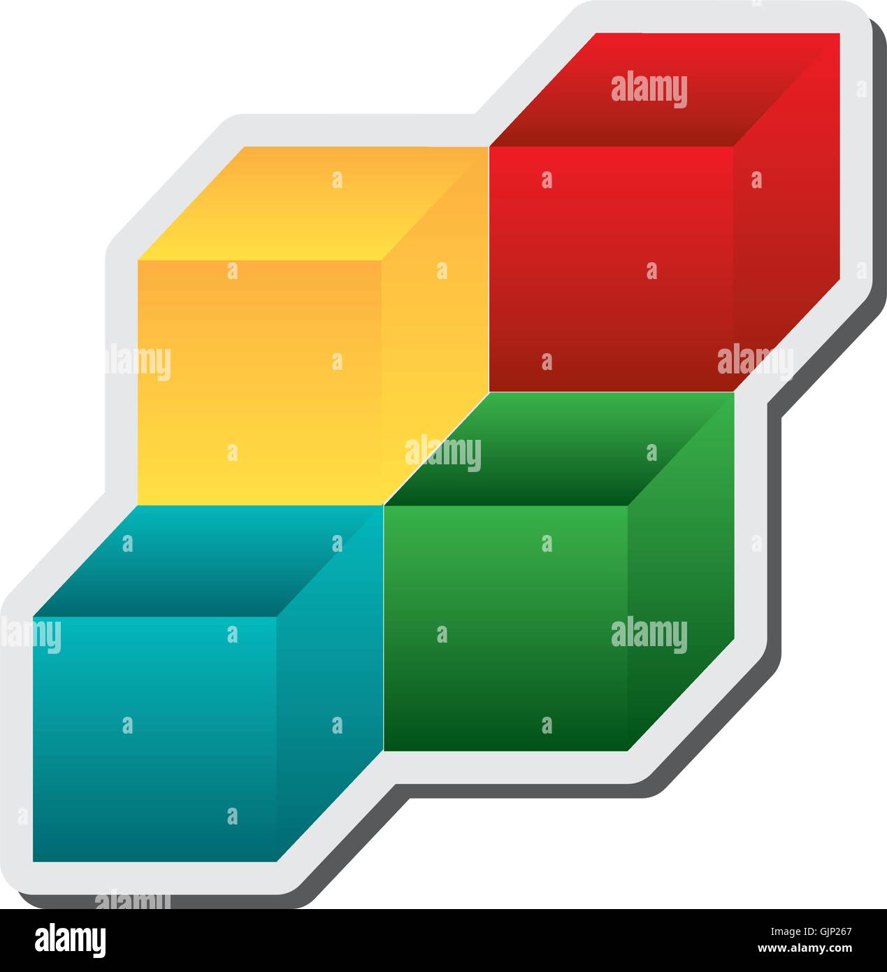 4 four set cube Stock Vector Images - Alamy