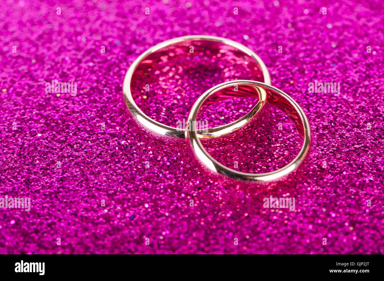 Wedding rings in romantic concept Stock Photo - Alamy