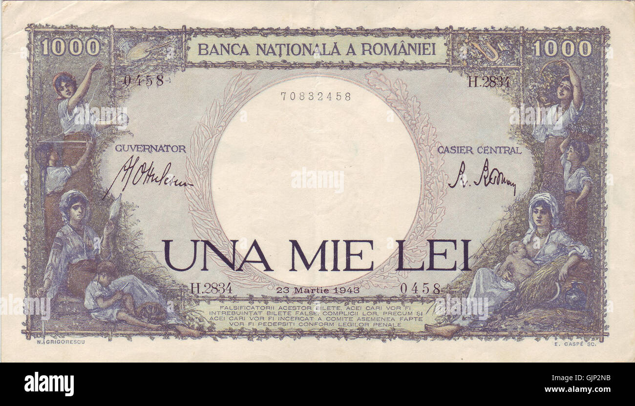 The 1000 Lei note from 1943 features intricate designs and historical ...