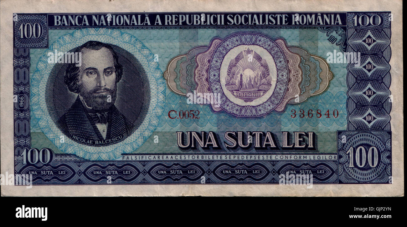 100 lei foarte vechi (1966 Stock Photo - Alamy