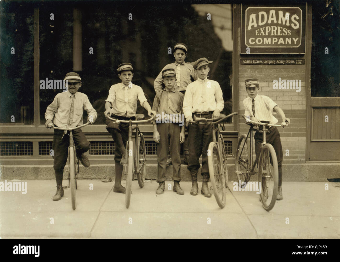 This image likely features the 1911 Adam's Express Messenger service, a ...